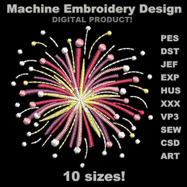 Firework Embroidery - Etsy