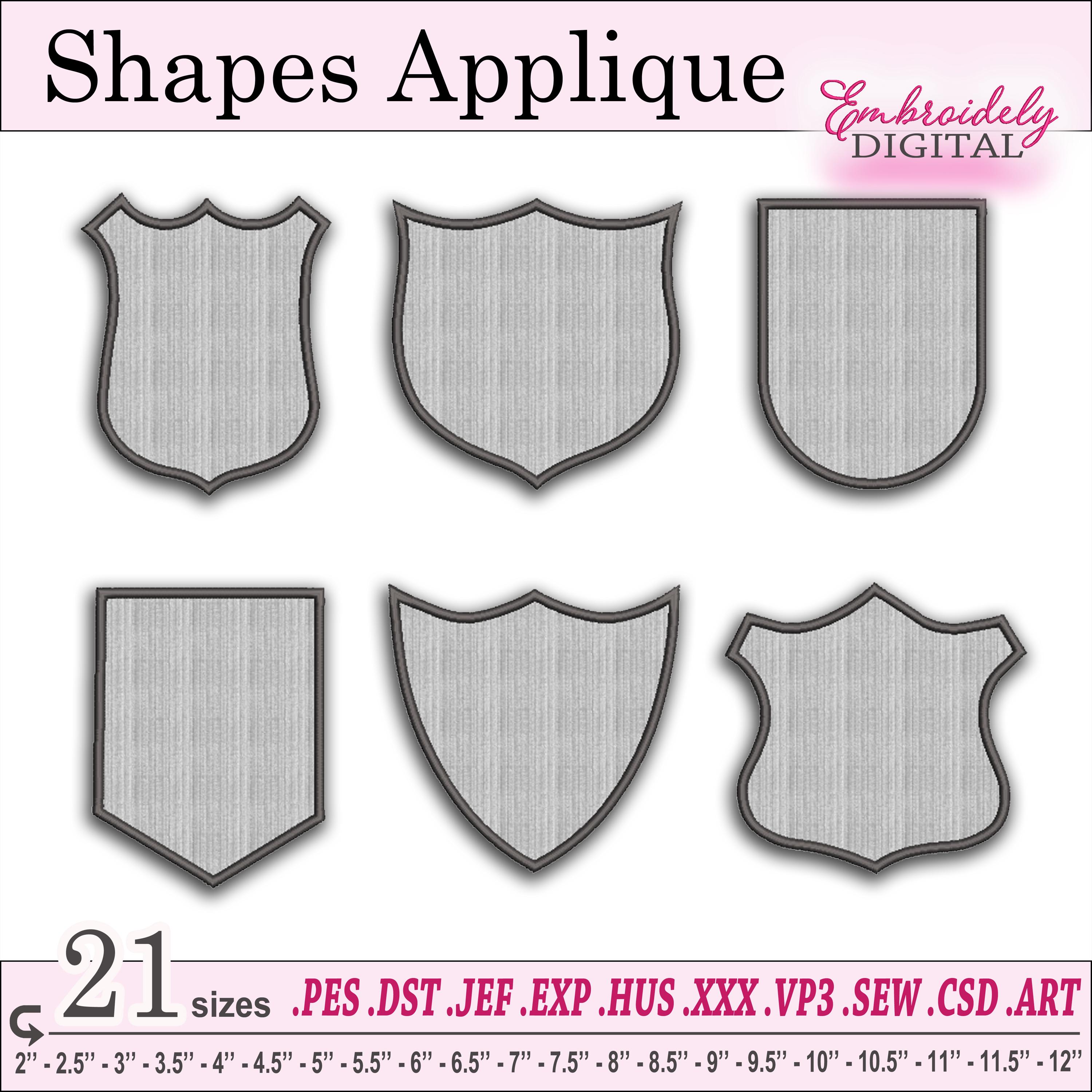 Shield Applique Machine Embroidery Designs Set Timeless Designs for ...