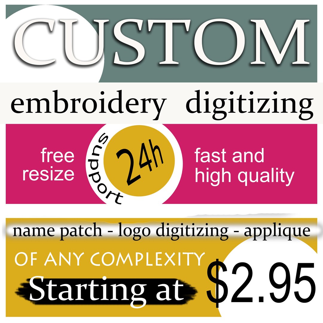 Custom Embroidery Digitizing Service: Logo & Design - Etsy