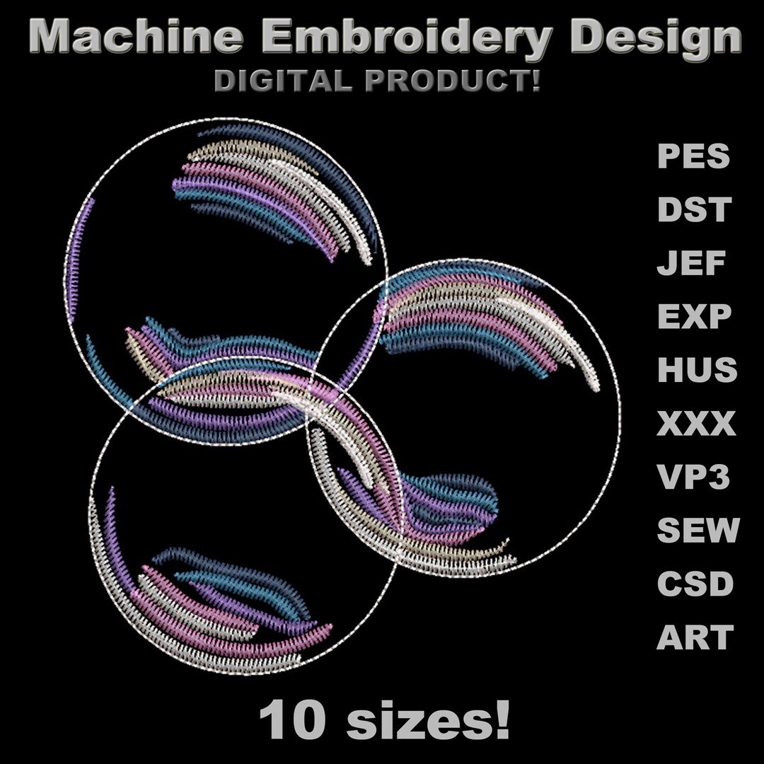 Soap Bubbles Machine Embroidery Design: 10 Sizes (instant Download) - Etsy