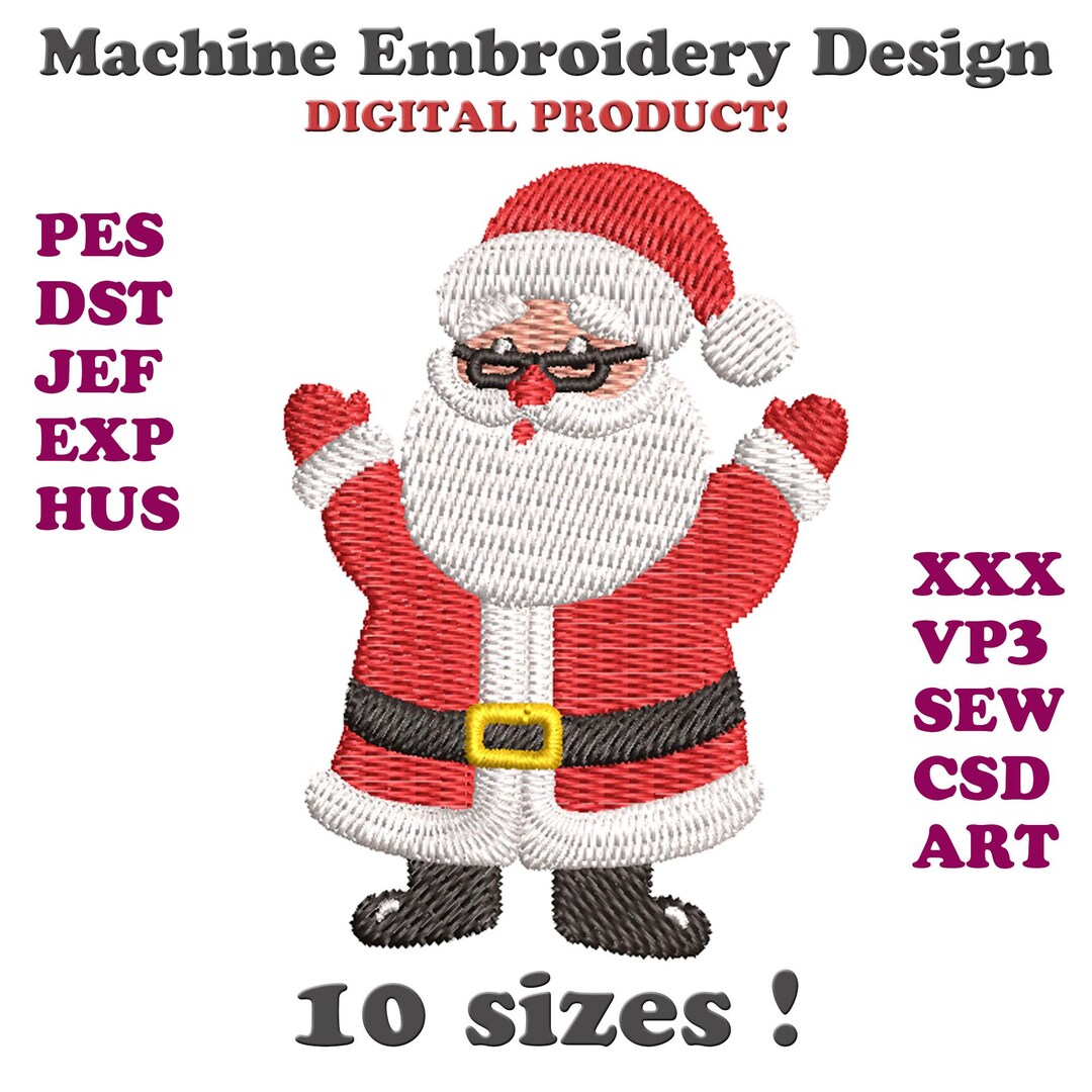 Christmas Santa Claus Machine Embroidery Design, Santa Machine ...