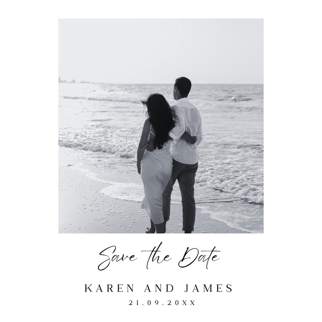 Black and White Save the Date Edit - Etsy