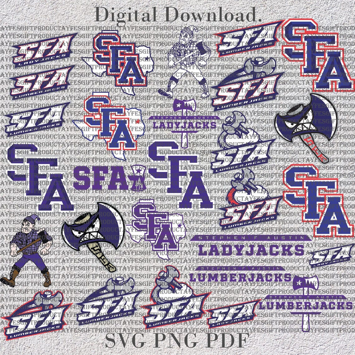 Stephen F Austin University SVG, Lumberjacks SVG, SFA, College ...