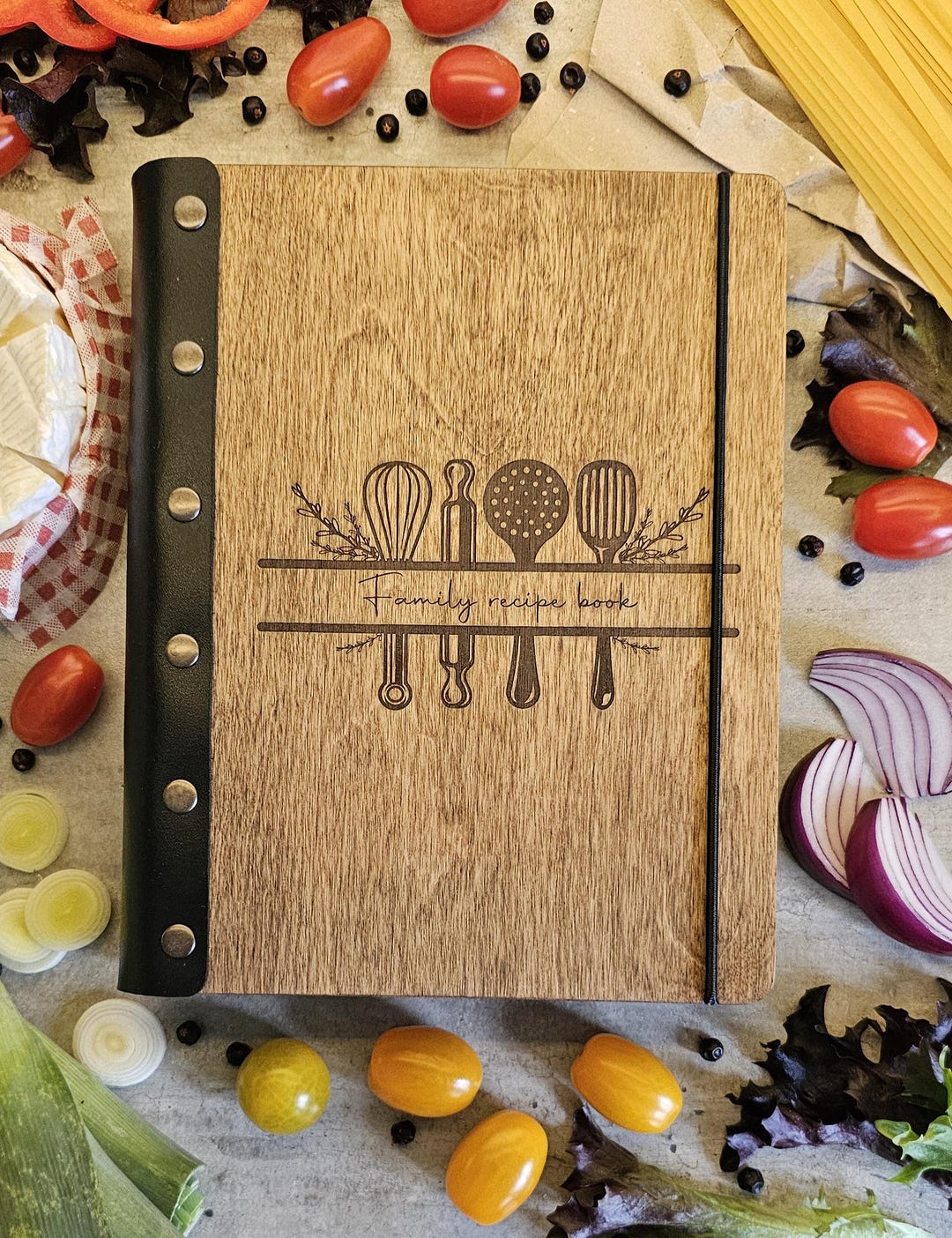 Recipe Book Anniversary Special: Handcrafted Wooden Cookbook With ...