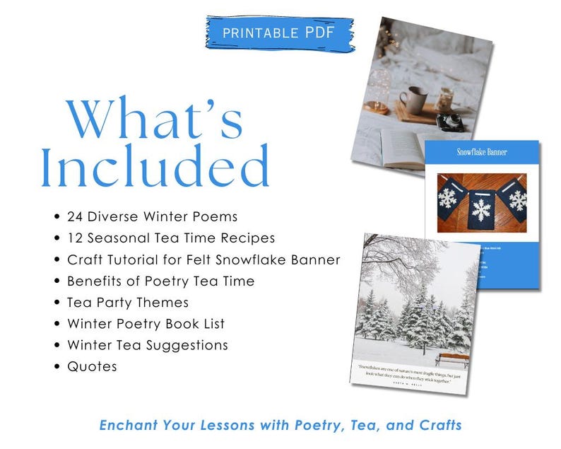 Winter Poetry Tea Time Guide PDF | Poetry, Crafting, and Treats Over ...