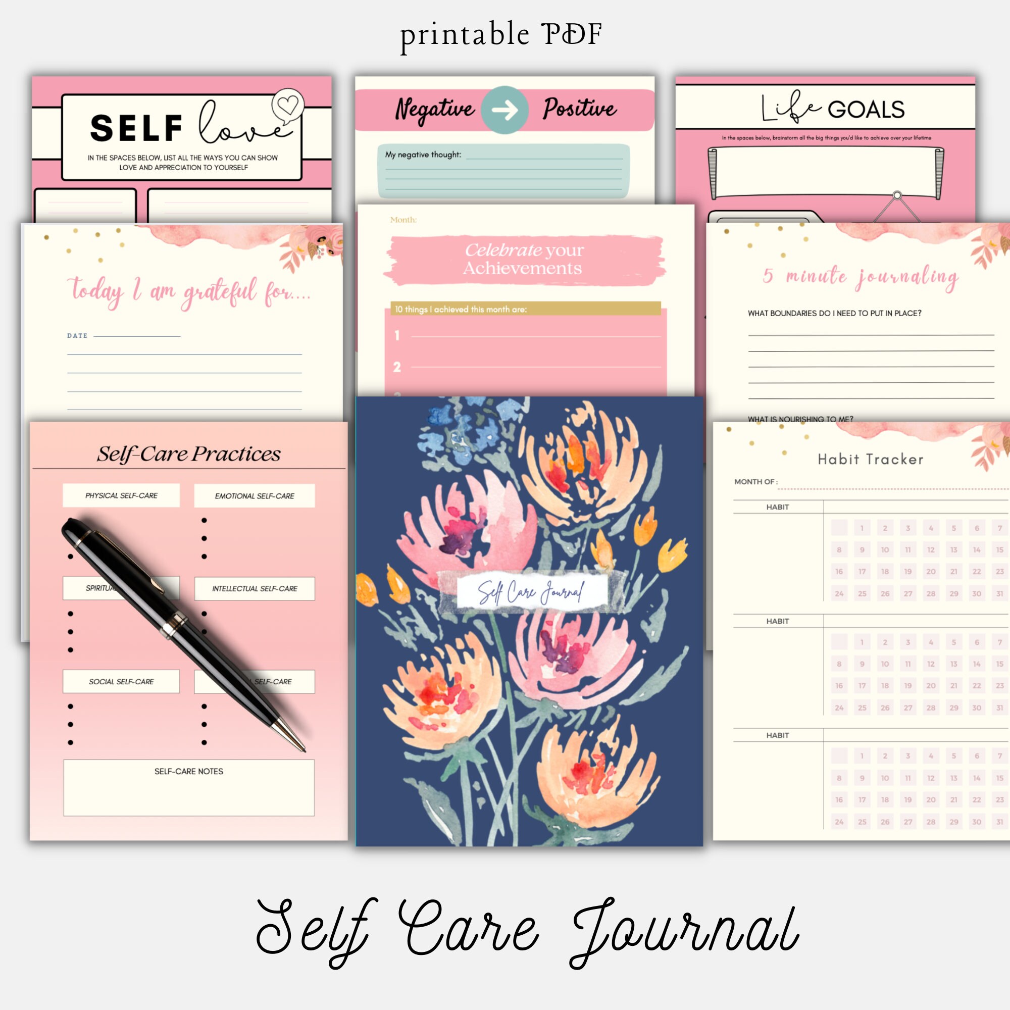Self Care Journal | Creative Exercises | Self Love | Printable Workbook ...