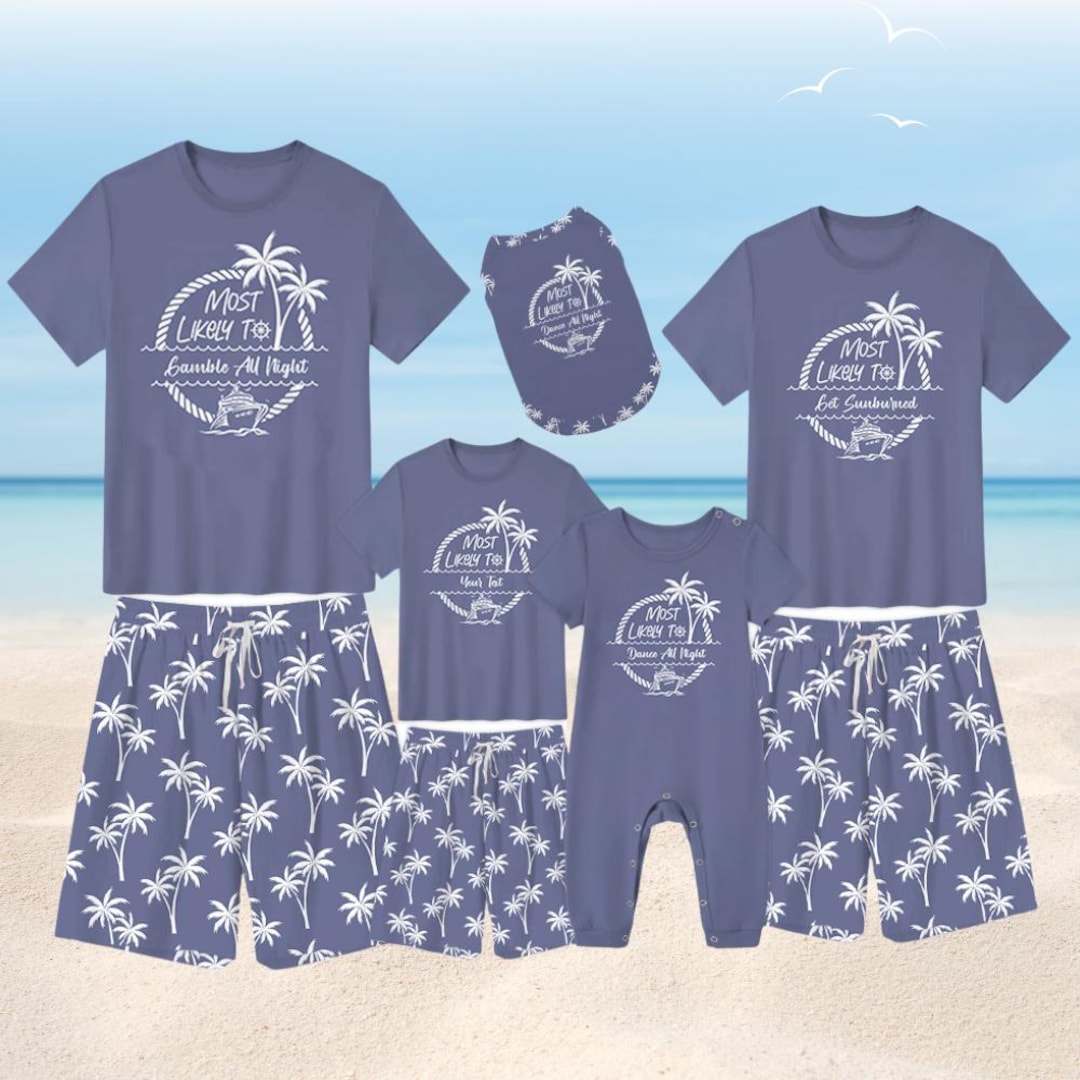 Custom Matching Summer Pajama Sets, Most Likely to Quotes Cruise ...