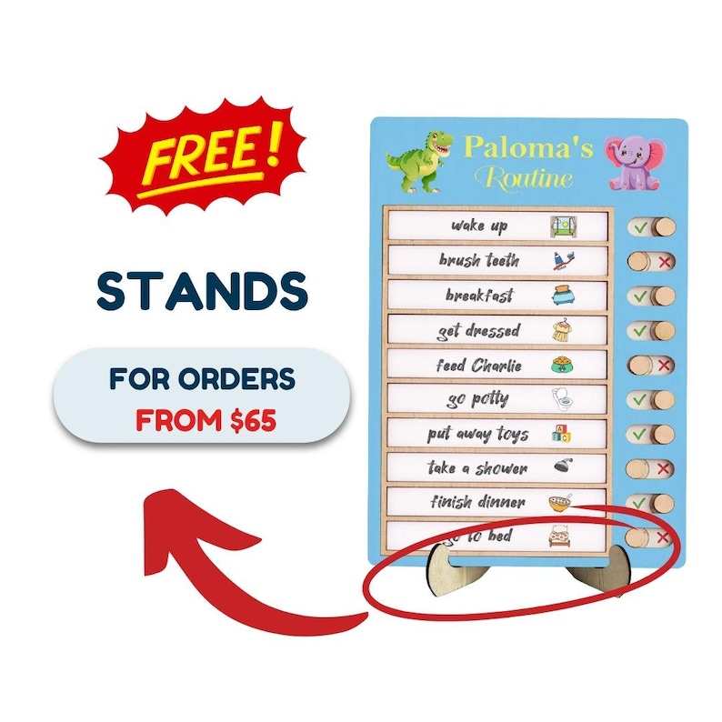 Personalized Daily Routine Board, Wooden Toddler Routine Chart, Chore ...