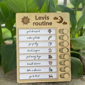 Personalized Daily Routine Board, Wooden Toddler Routine Chart, Chore ...
