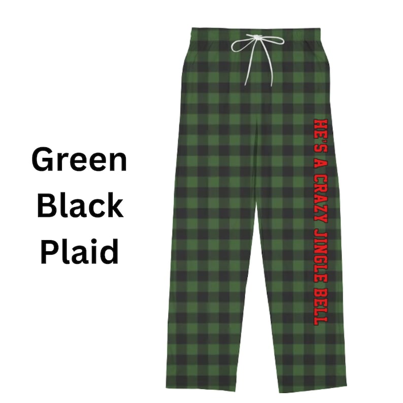 Custom Plaid Pajama Pants, Personalized Pj Bottoms With Your Text, Plus ...