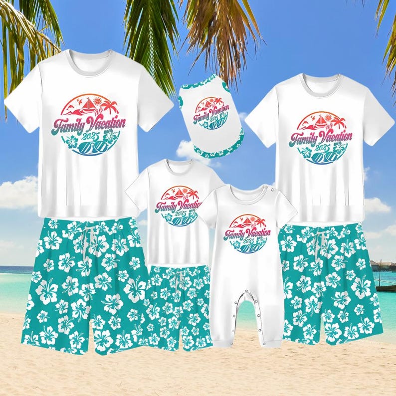 Custom Matching Family Hawaii Vacation Pajamas 2025, Matching Summer ...
