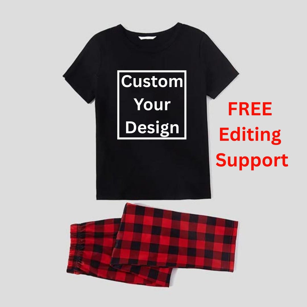 Custom Photo Pajama Set: Personalized Picture & Text Pjs - Etsy