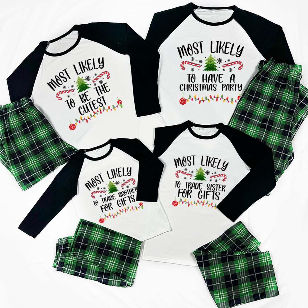 Most Likely to Christmas Pajamas, Personalized Family Pajamas, Matchy ...