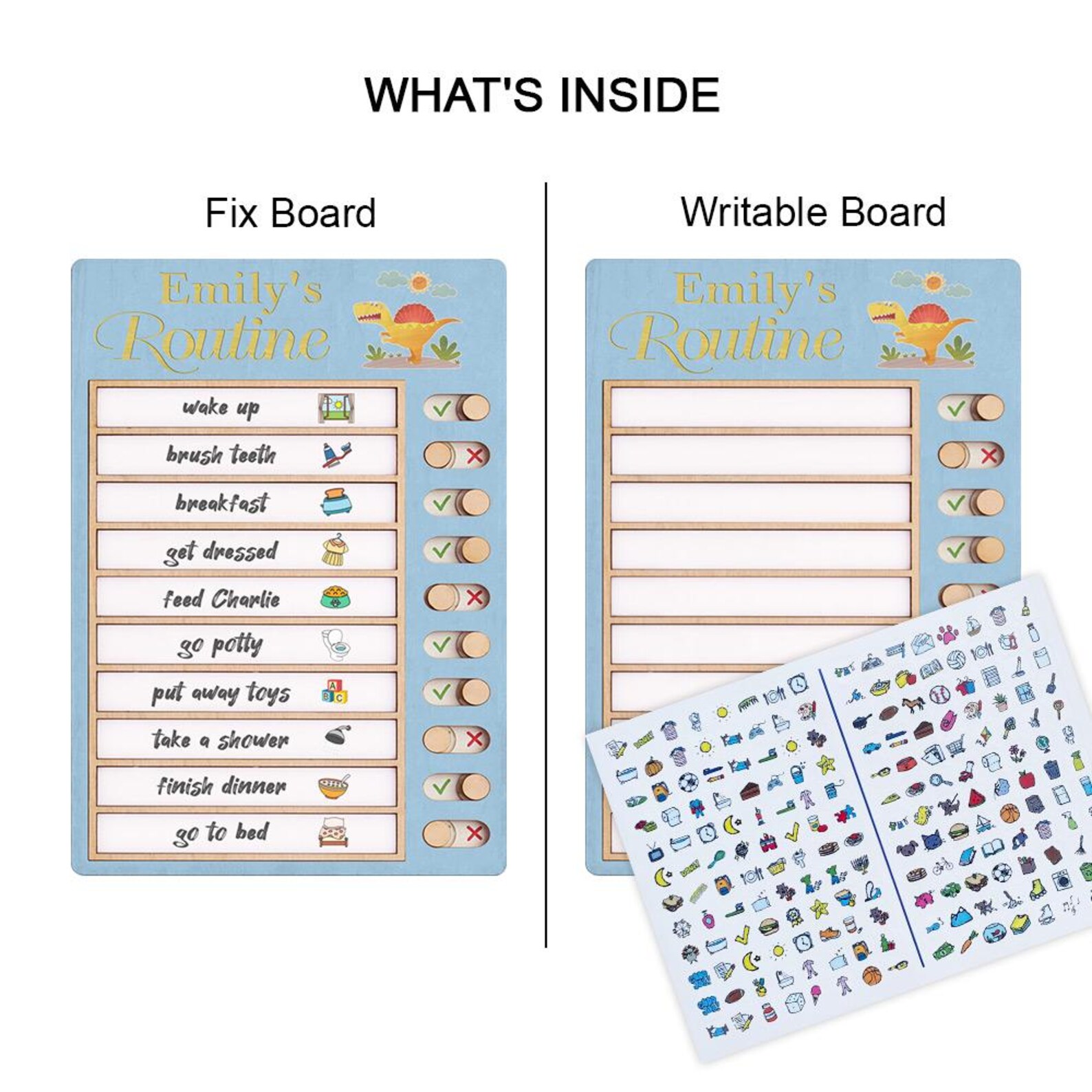 Personalized Daily Routine Board, Wooden Toddler Routine Chart, Chore ...