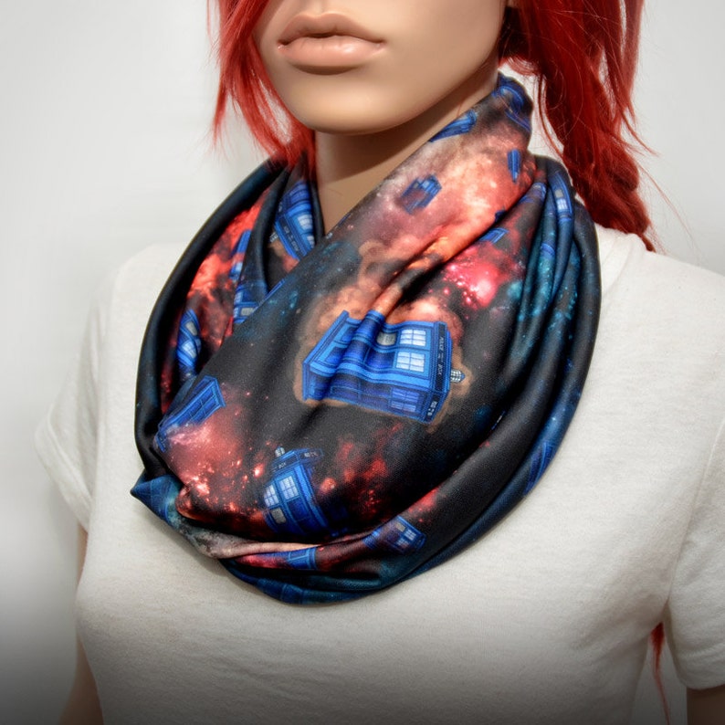 Colorful Infinity Scarf With Galaxy Doctor Who Tardis Print - Etsy