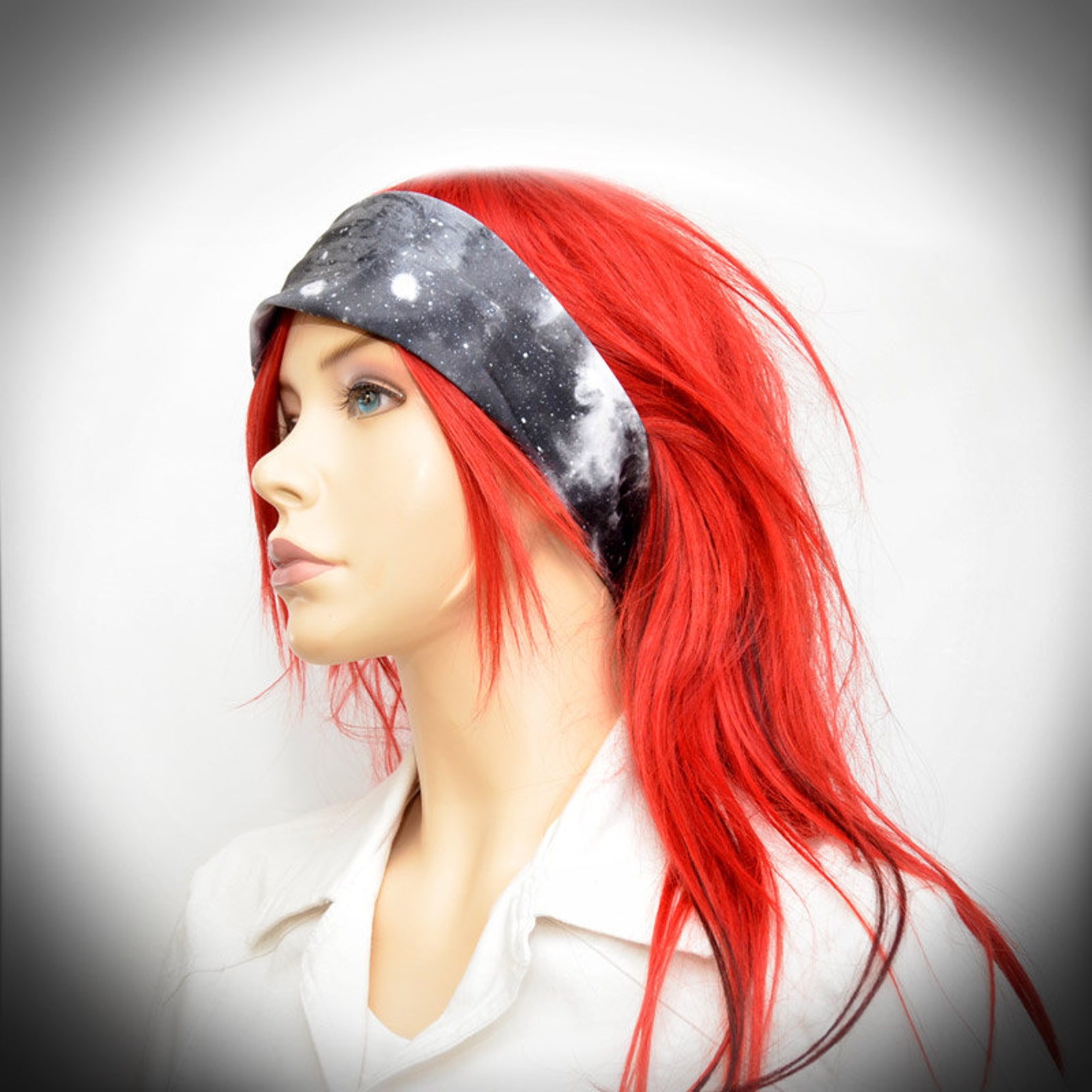 Black and White Galaxy, Stars, Planets and Space Stretchy Headband - Etsy