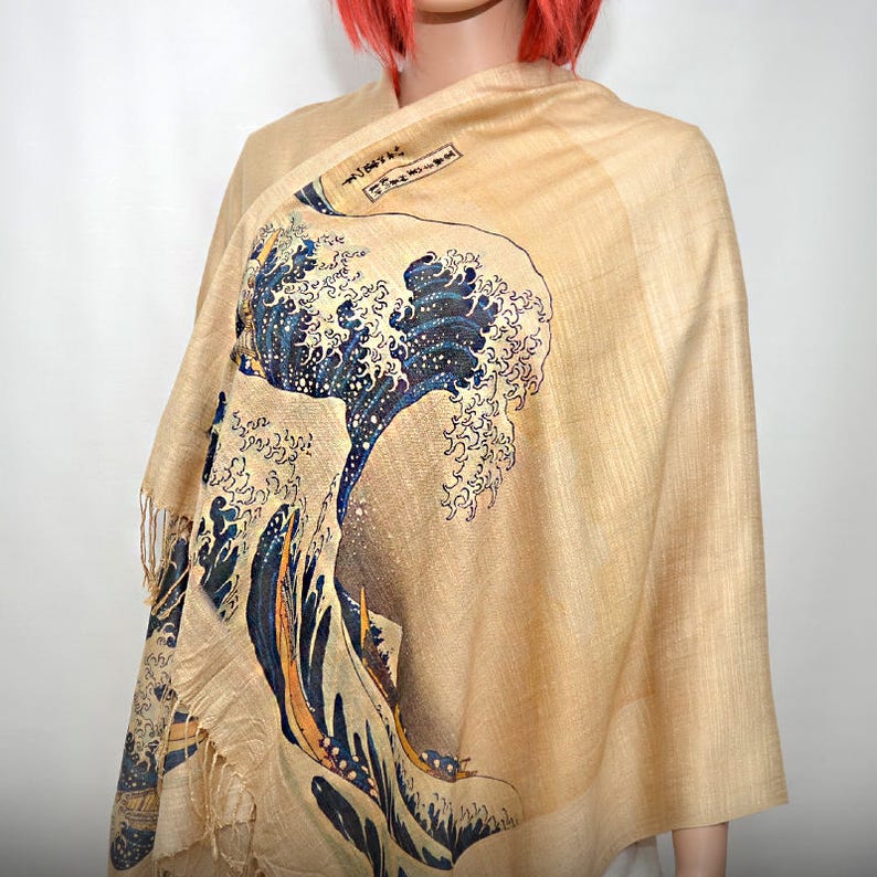 The Great Wave off Kanagawa Scarf/shawl - Etsy