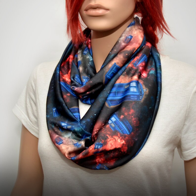 Colorful Infinity Scarf With Galaxy Doctor Who Tardis Print - Etsy
