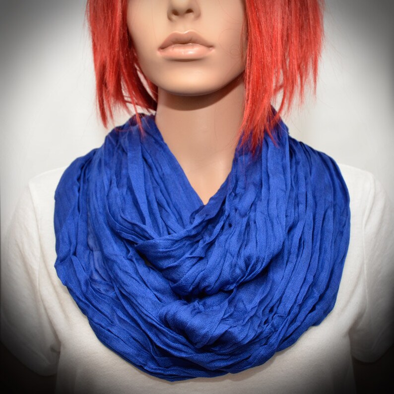 Royal Blue Silk Scarf - Infinity Scarf - Etsy