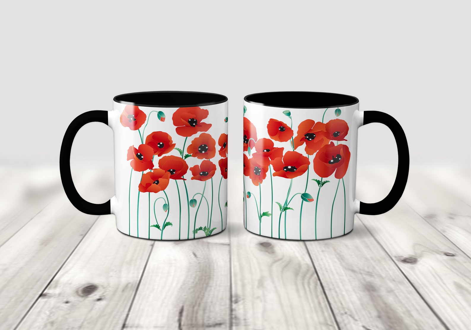 Poppy Mug, Red Poppy Field Mug, Poppy Flower Mug, Papaver Rhoeas Mug ...
