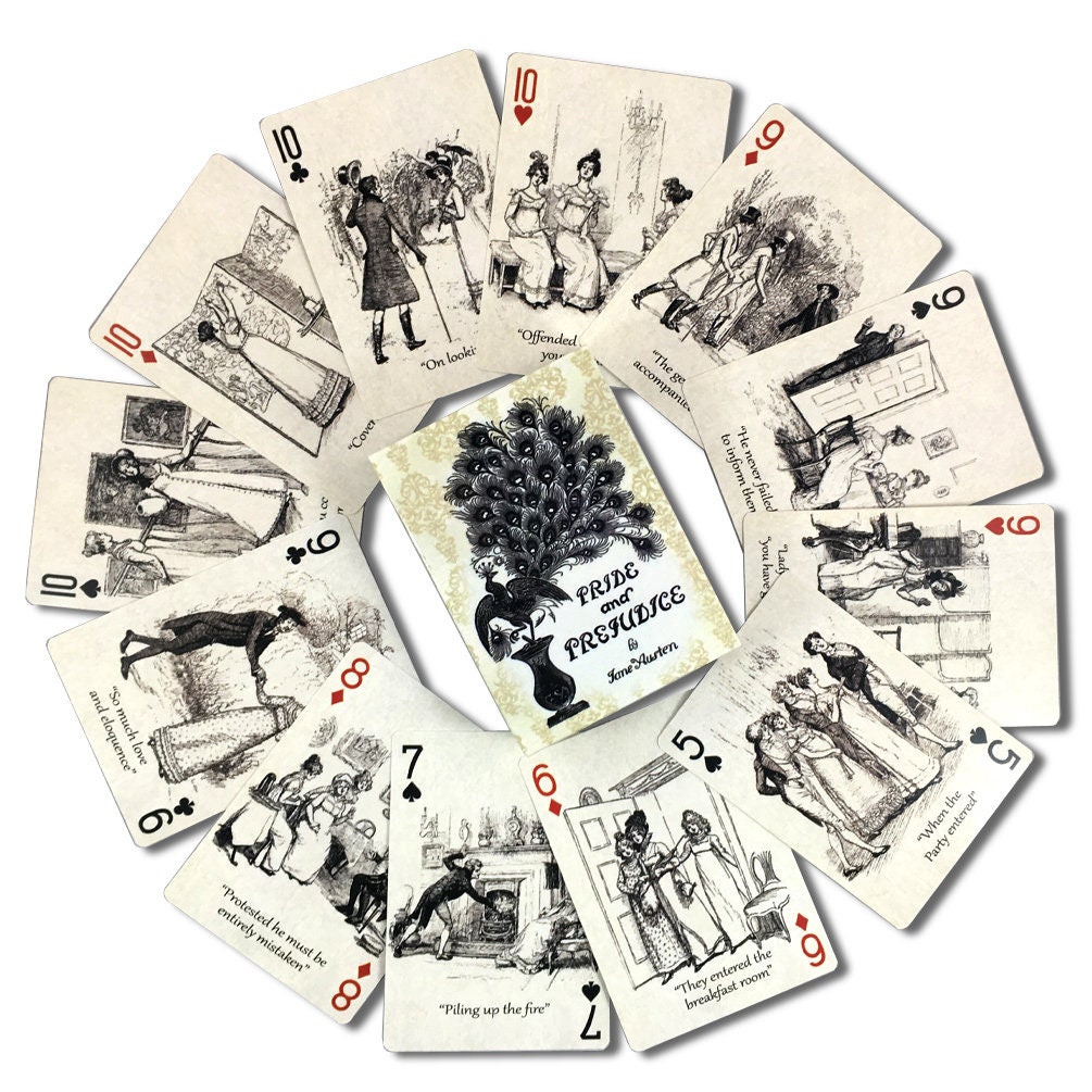 Pride and Prejudice Themed Playing Cards Full Deck 54 | Etsy