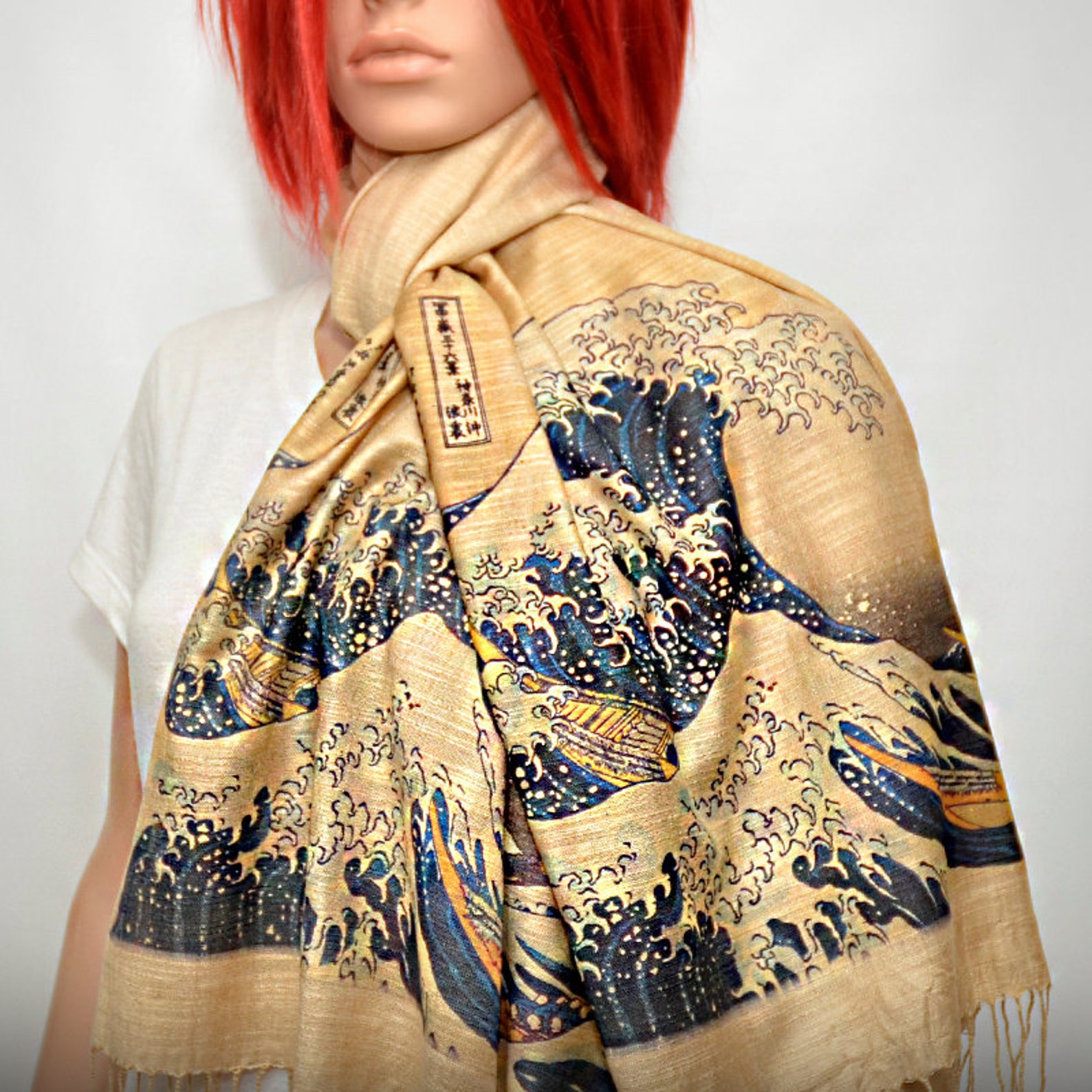 The Great Wave off Kanagawa Scarf/shawl - Etsy