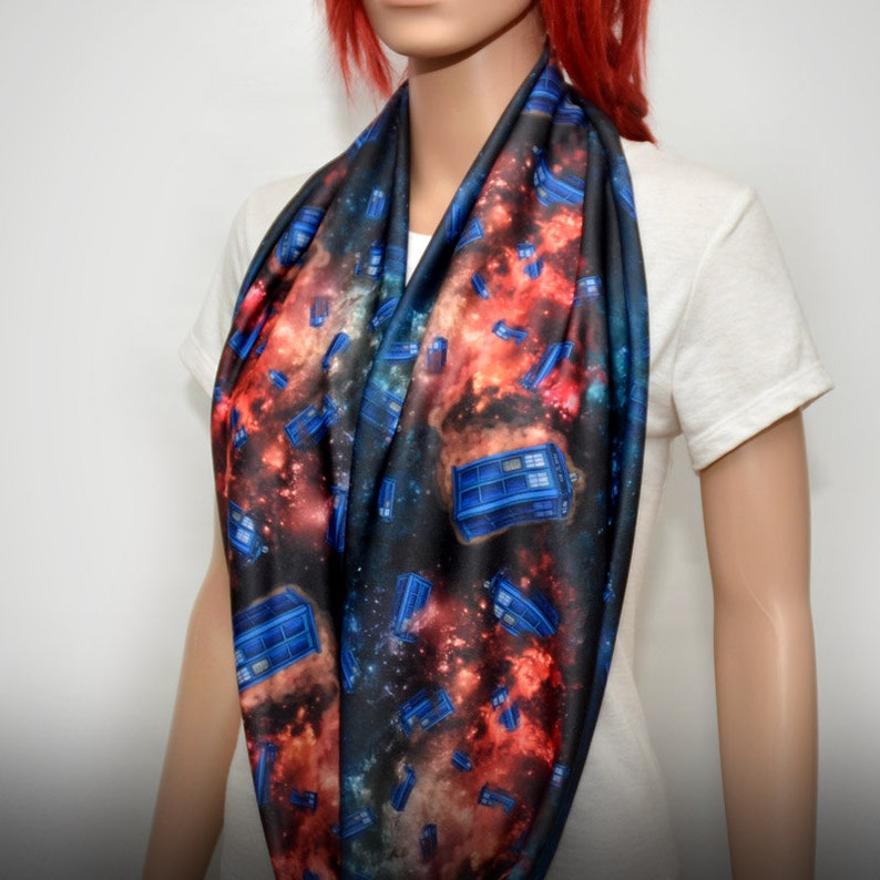 Colorful Infinity Scarf With Galaxy Doctor Who Tardis Print - Etsy