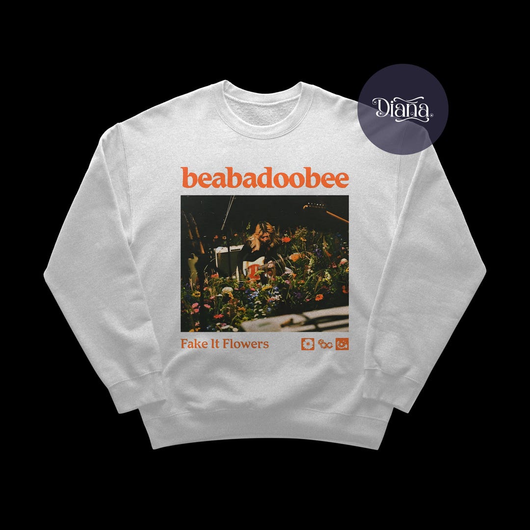 Beabadoobee Sweatshirt Pop Music Fake It Flowers Album Sweatshirt ...