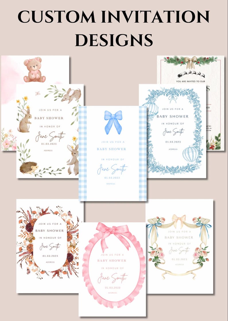 Editable Custom Invitation for Birthday, Wedding, Baby Shower ...