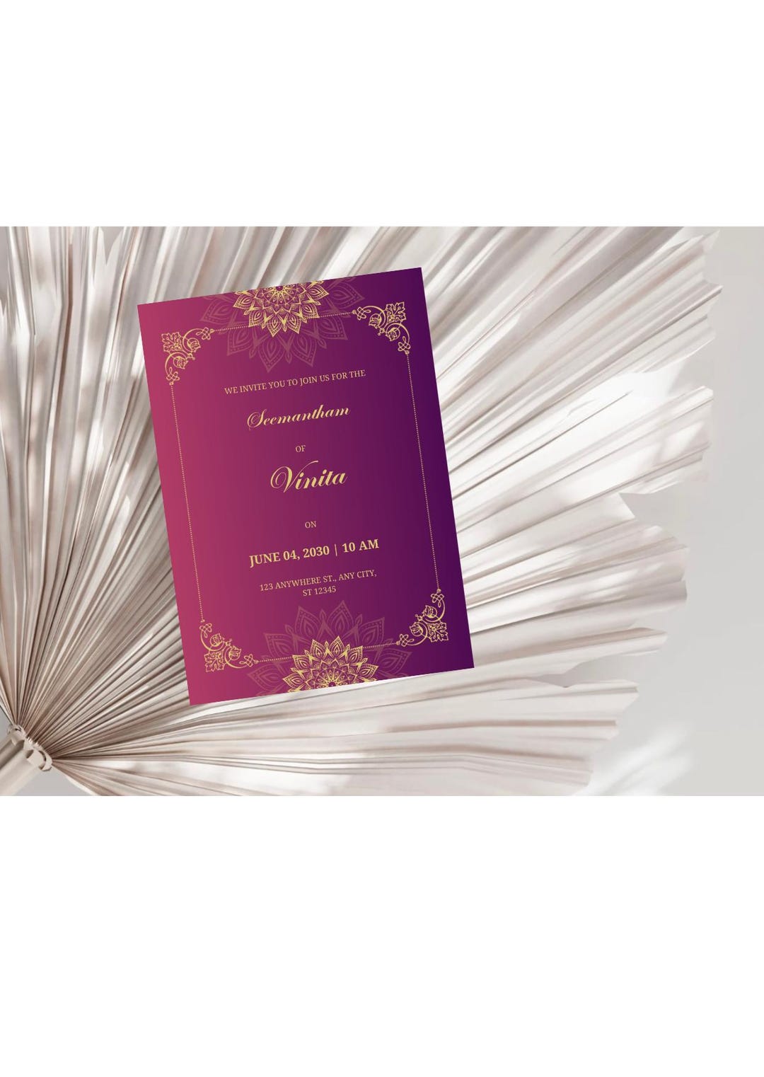Editable Godh Bharai Invitation | Indian Baby Shower Seemantham ...