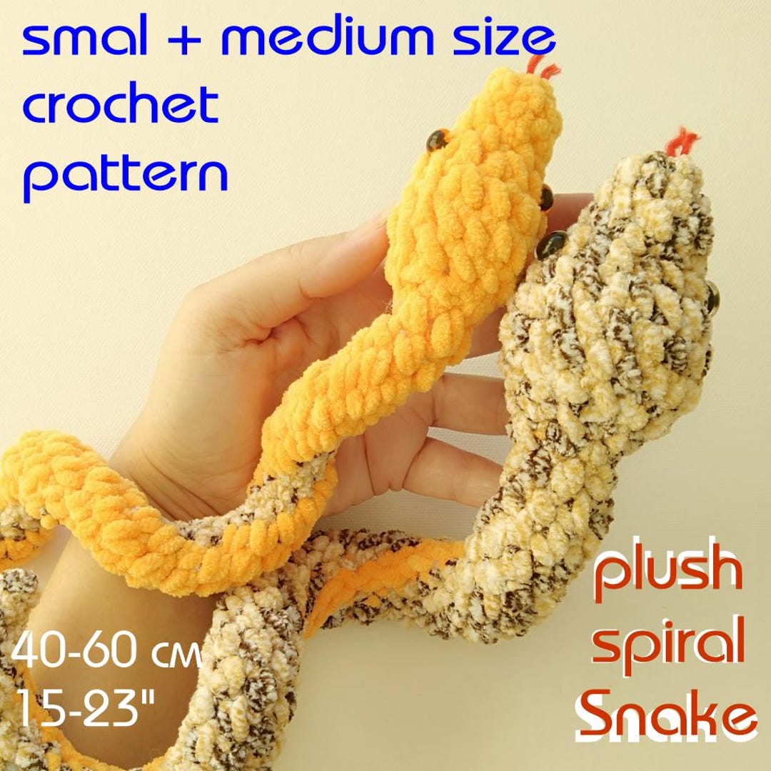2 in 1 Crochet Patterns Snake Spiral Plush Small and Medium Sizes ...