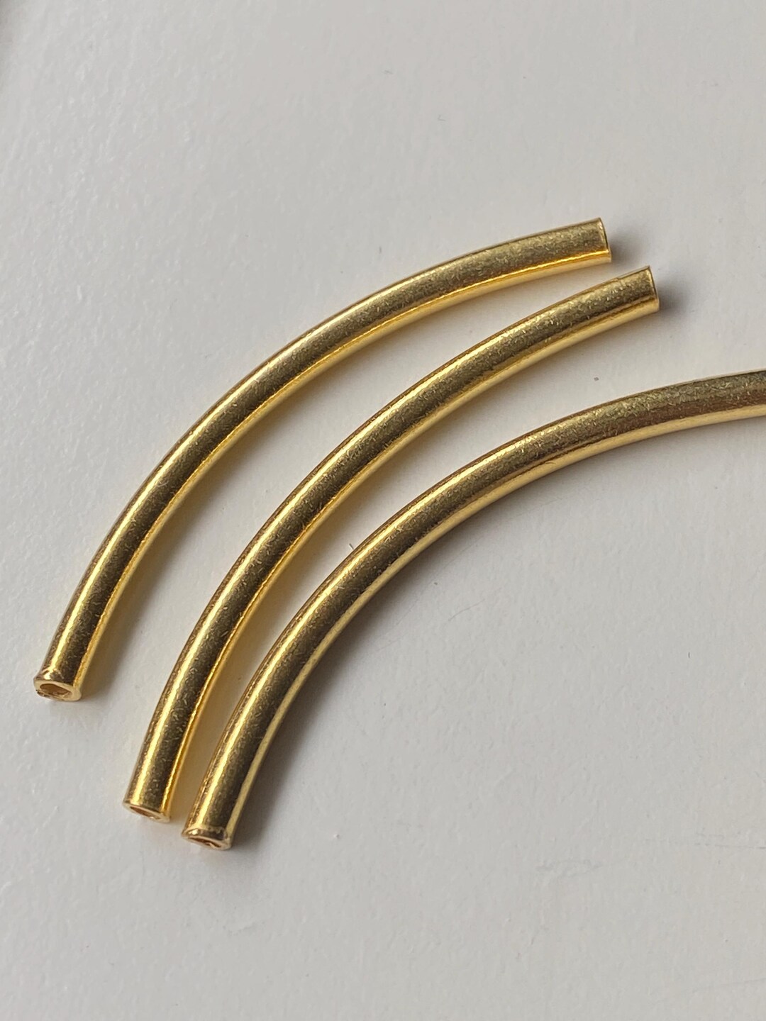 Lot of 5 Smooth Tube Beads Dimensions 3x50mm in Gold-plated Brass - Etsy