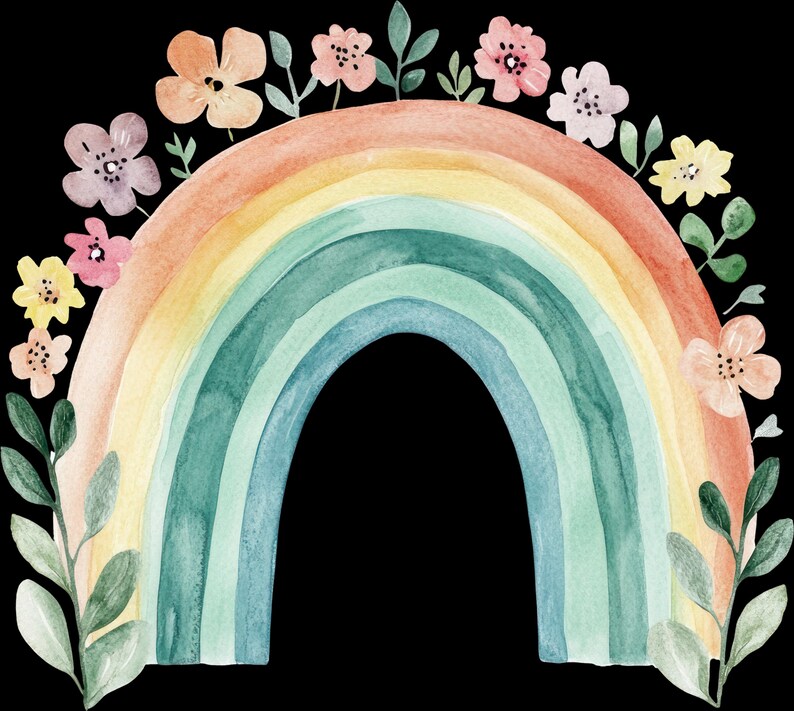 Boho Rainbows: Digital Rainbow Clip Art Images - Etsy