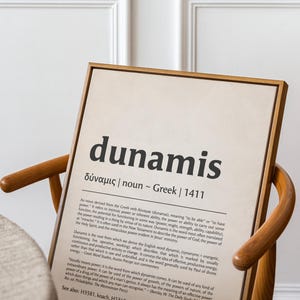 Dunamis Definition Print: Greek Word Power Bible Study Art Christian ...