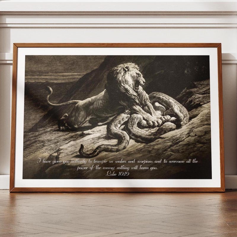 Lion Attack Art - Etsy