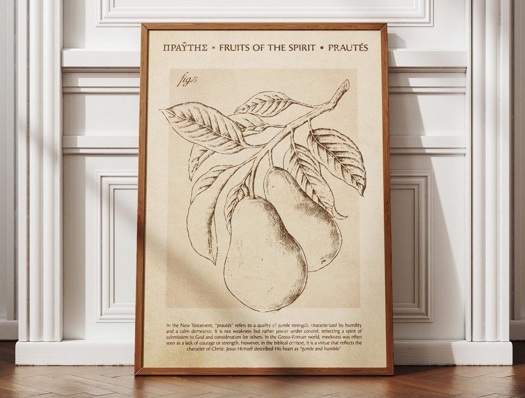 MEEKNESS Fruit of the Spirit Digital Art Print Greek Word Definition of ...