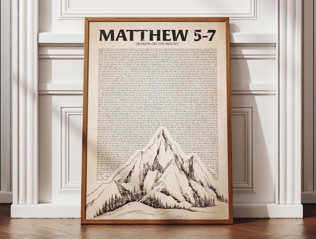 Sermon on the Mount Matthew 5-7 | Vintage Moody Mountain Illustration ...
