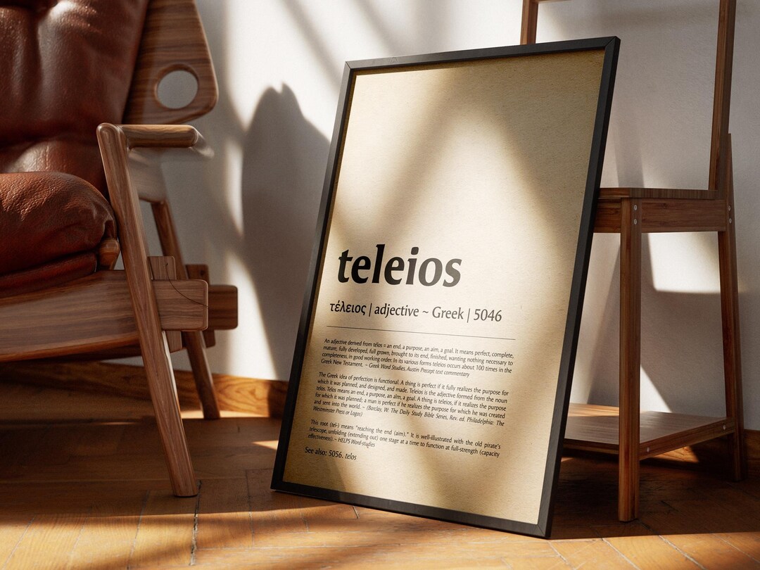 Greek Word Teleios Definition Poster | Bundle Deal Vintage & White ...