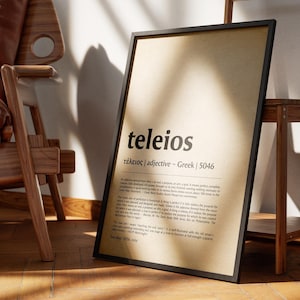 Greek Word Teleios Definition Poster | Bundle Deal Vintage & White ...