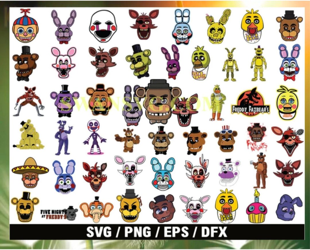 320 FNAF Bundle Svg, FNAF Svg, Five Nights at Freddy's Set, Freddy's ...