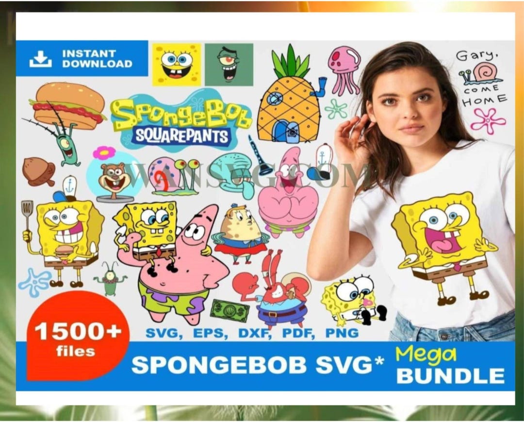 1500 Spongebob Mega Bundle, Trending Svg, Spongebob Characters Svg - Etsy