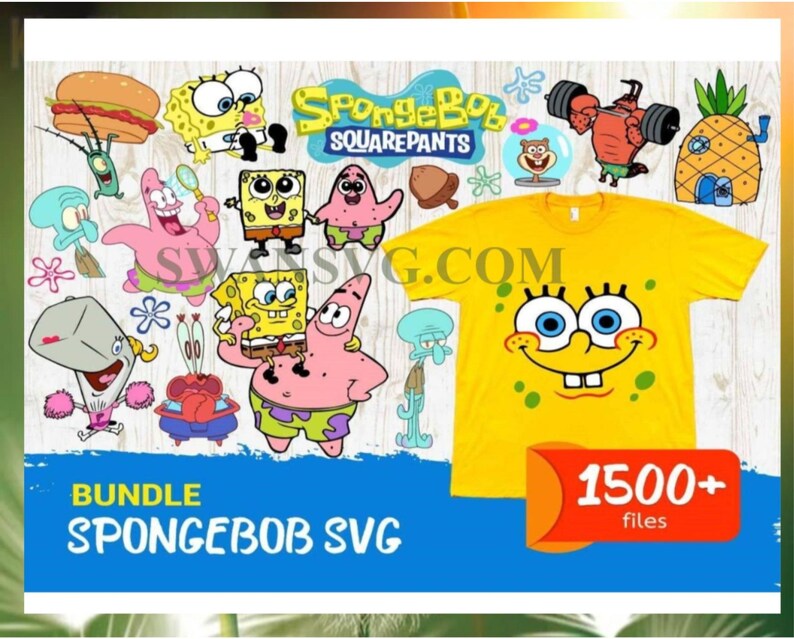 1500 Spongebob Mega Bundle, Trending Svg, Spongebob Characters Svg - Etsy