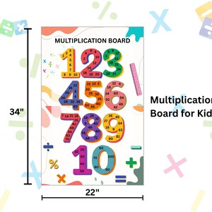 Multiplication Board Printable Colorful Board Tables Chart for Kids ...