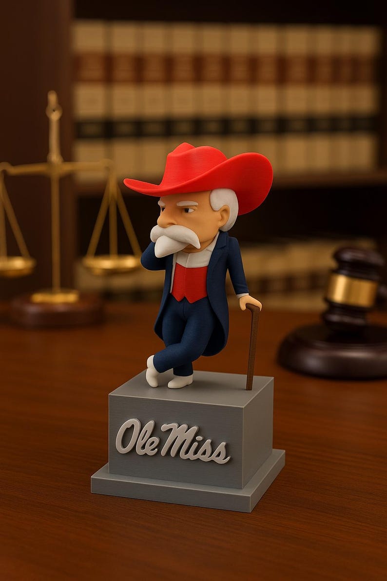 3D Printed Colonel Reb Statue | Ole Miss Mascot | Red, Blue| - Etsy