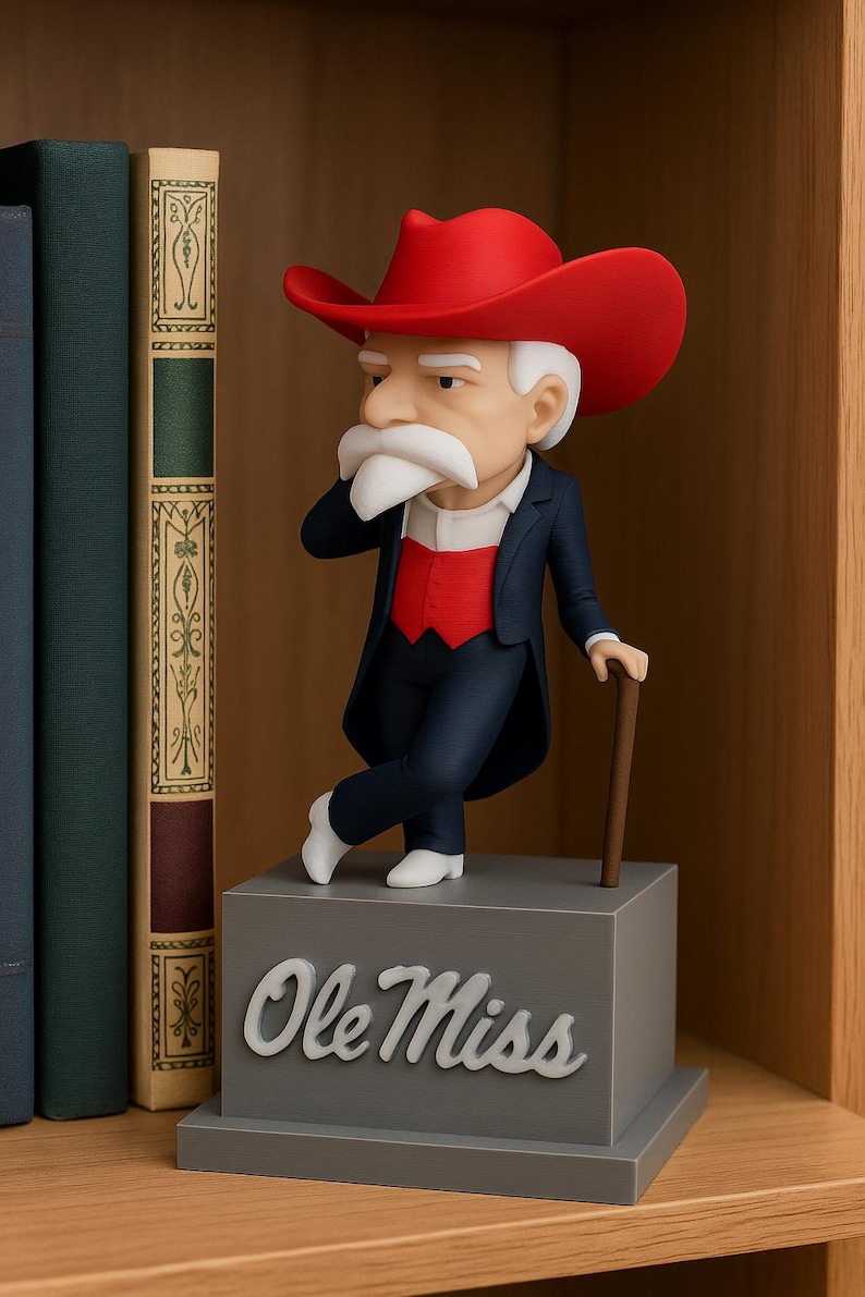 3D Printed Colonel Reb Statue | Ole Miss Mascot | Red, Blue| - Etsy