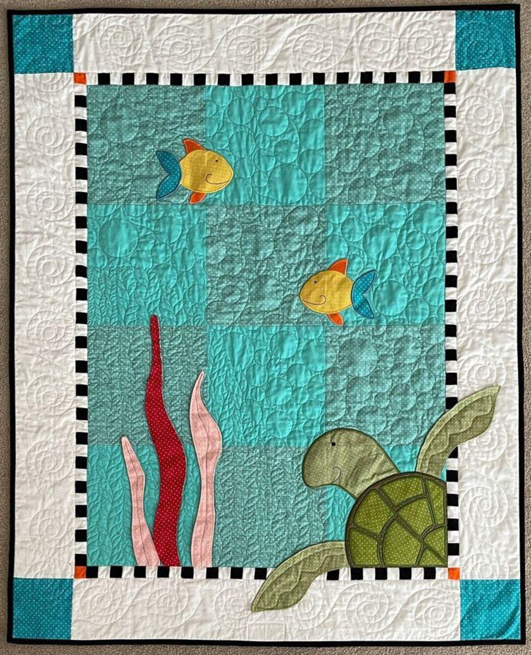 Simon Sea Turtle 3D Quilt -- Made to Order Baby Shower Gift -- TBQSC ...