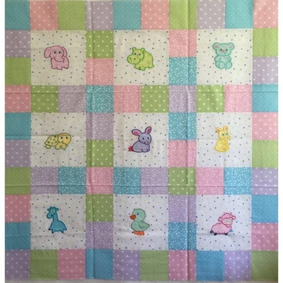 Zoo Animals Quilt Top 40 X 40 Long Arm Machine Ready TBQSC Handmade - Etsy