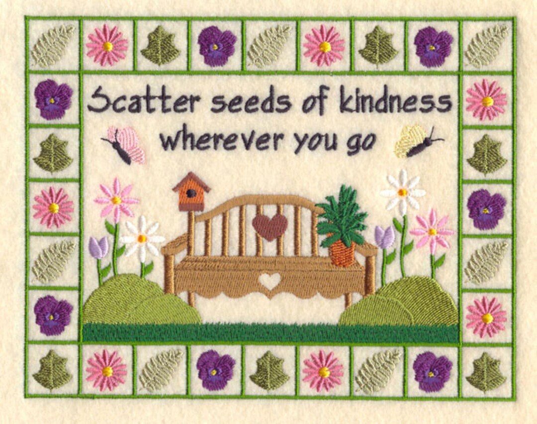 DESTASH Sampler -- Garden Machine Embroidery Scene - Etsy