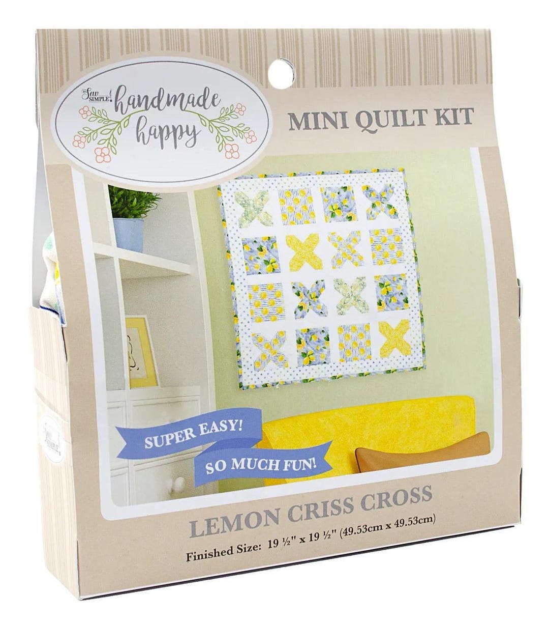 CLEARANCE Lemon Criss Cross Quilt Kit by Handmade Happy 19 X 19 Home ...