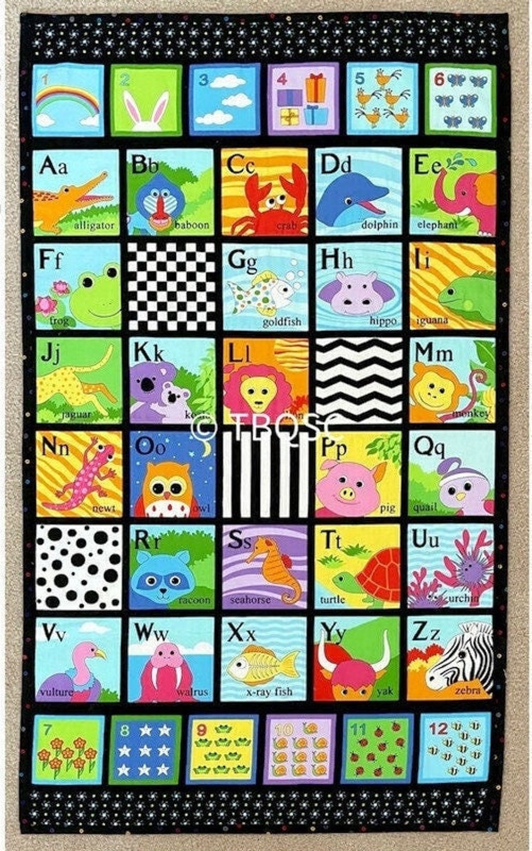 Baby Genius Alphabet Baby Nursery Quilt 23 X 36 TBQSC - Etsy